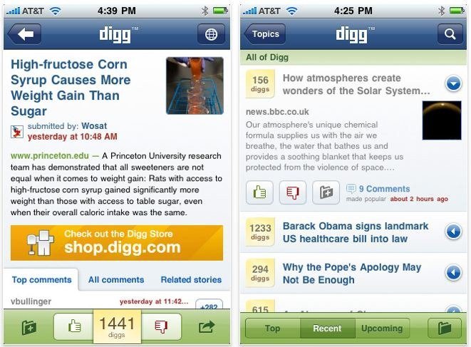 Digg iPhone App now available for download